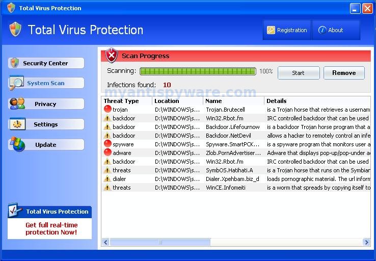 How to remove Total Virus Protection (Delete instructions) - MyAntiSpyware