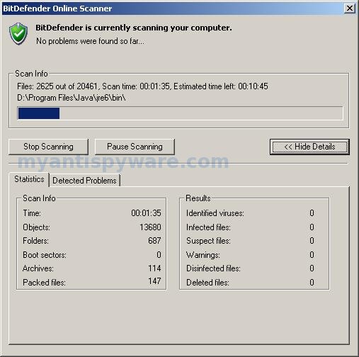 How to use BitDefender Online Scanner