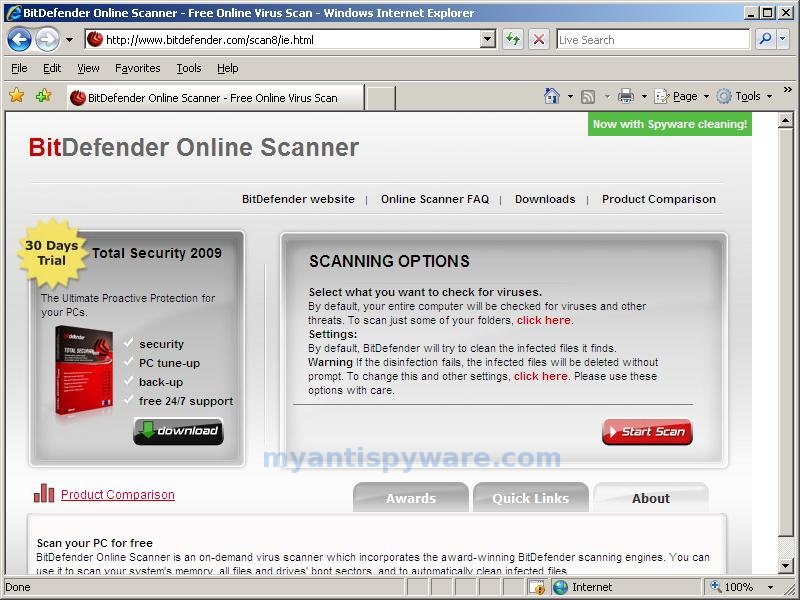How to use BitDefender Online Scanner