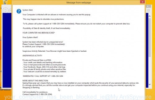 Your computer has been blocked – MyAntiSpyware