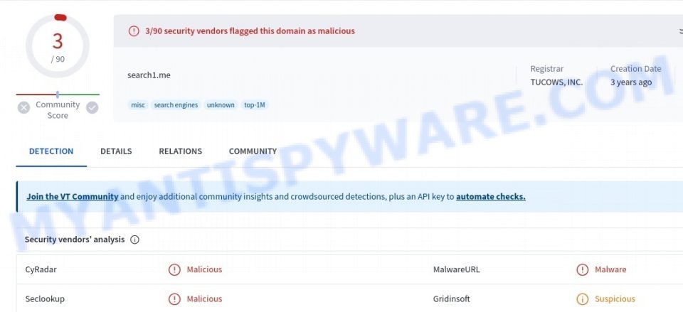 Remove Search1.me Redirect: Chrome, Edge, Firefox - MyAntiSpyware