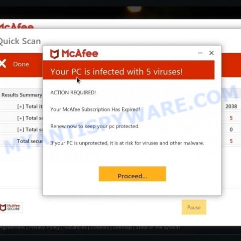 Remove Security Patch Life Pop-Up Virus (Scam)