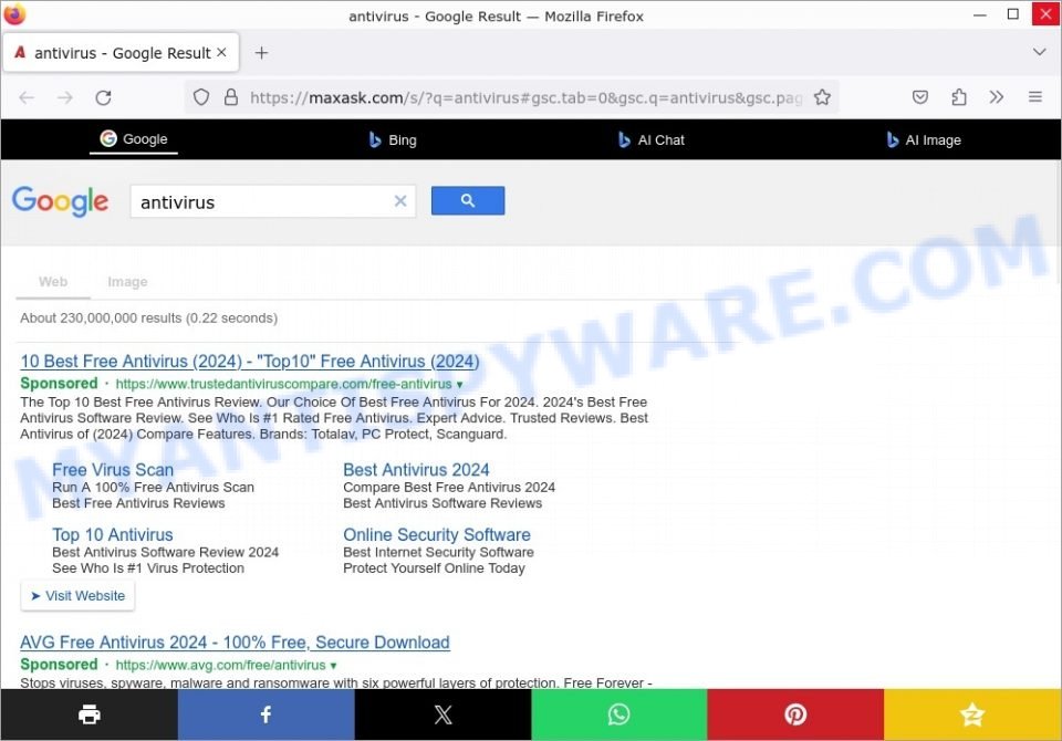 Maxask.com Redirect - Virus Removal Guide