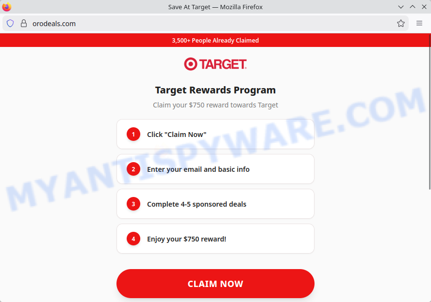 Orodeals.com $750 Target Rewards Program Scam Exposed - MyAntiSpyware
